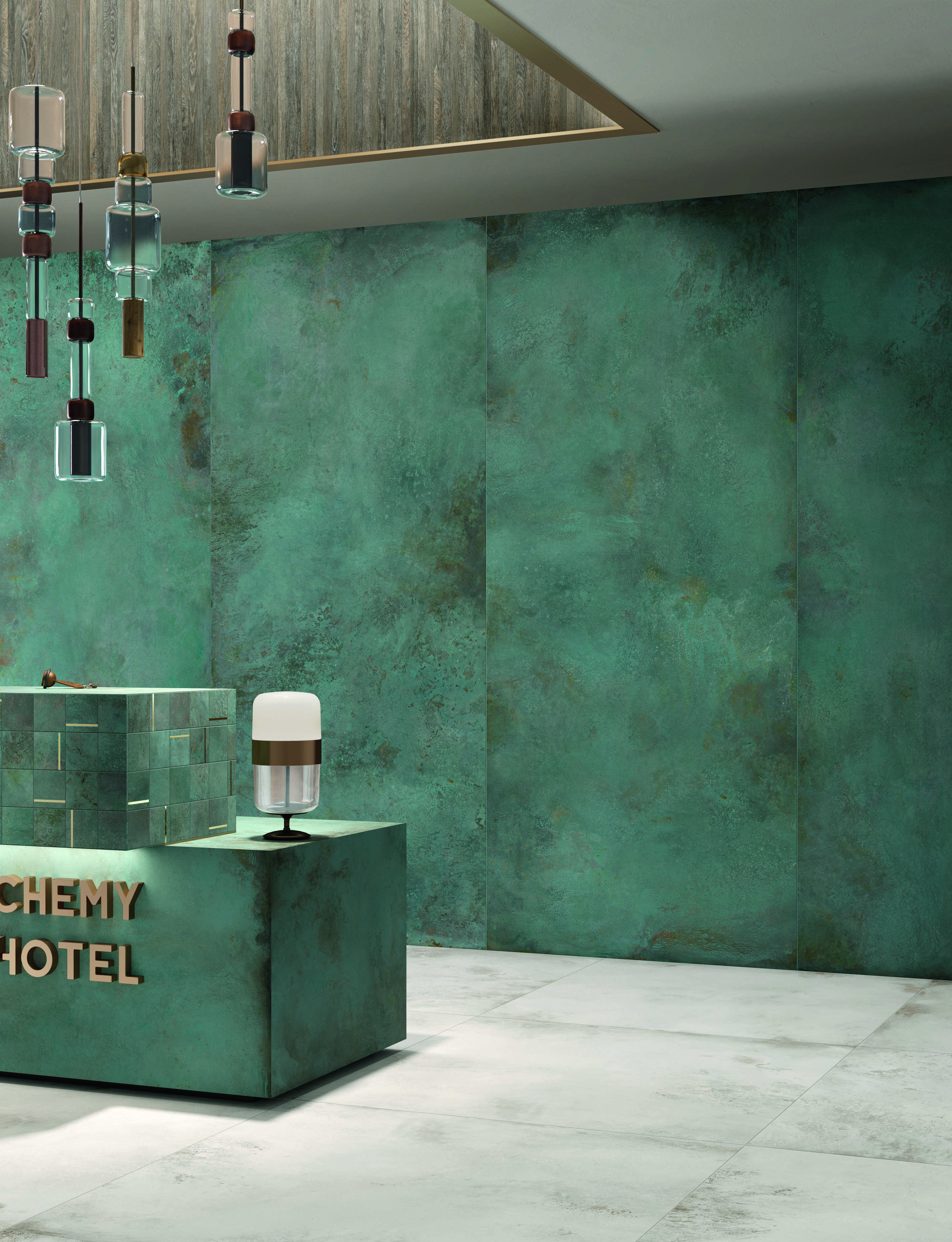 Caesar Alchemy Serie - Bodenfliesen in Metalloptik Türkis Matt 120x278 cm